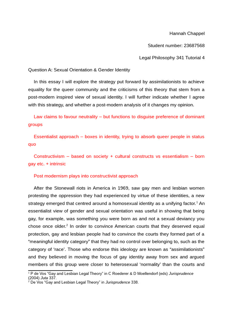 Tutorial 4 Legal Philosophy 341 | PDF