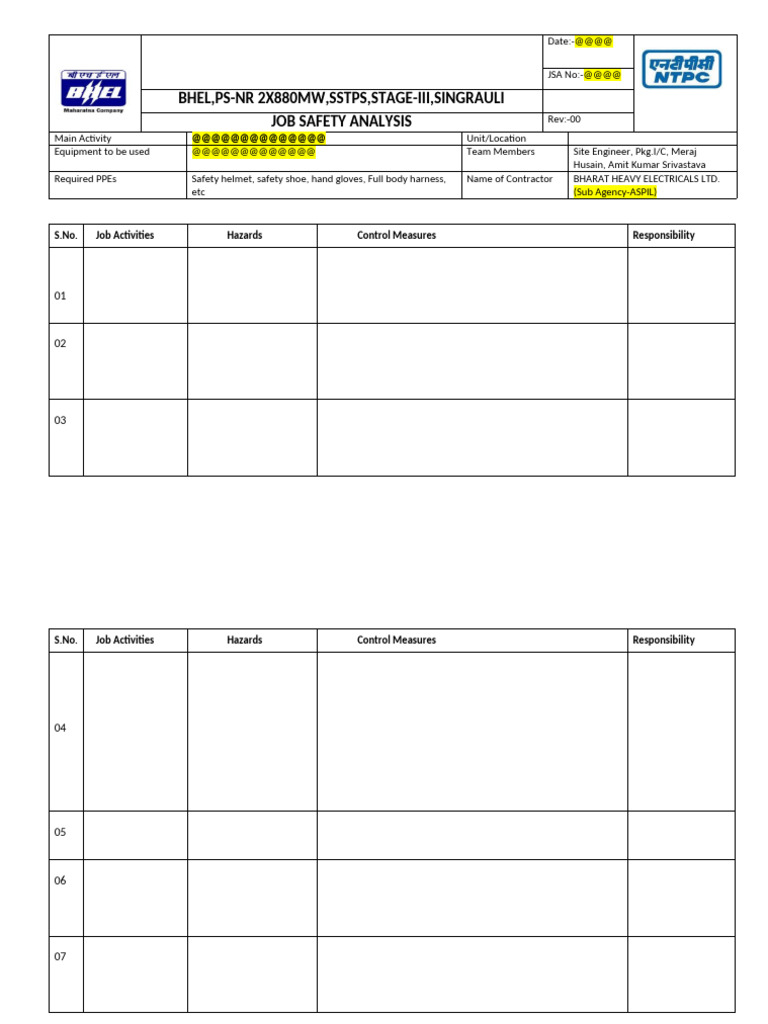 Revised JSA Format | PDF