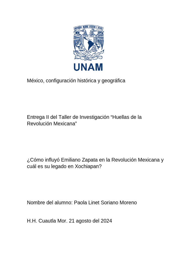U4A1 Taller de Investigación "Huellas de La Revolución Mexicana" Paola ...