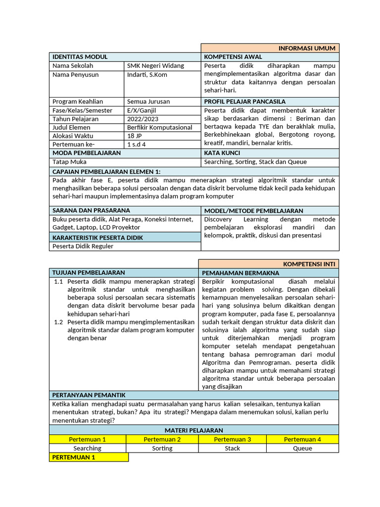 Modul Informatika-Kelas-X | PDF