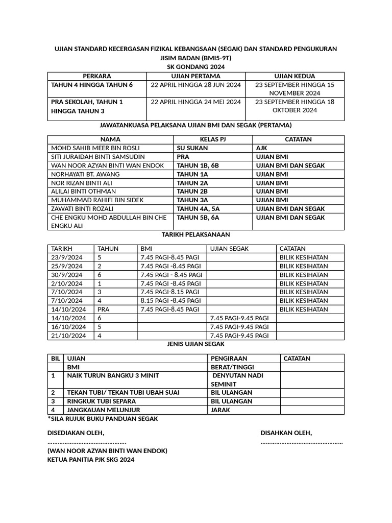 Ujian Segak Dan Bmi 2024 - Fasa 2 | PDF