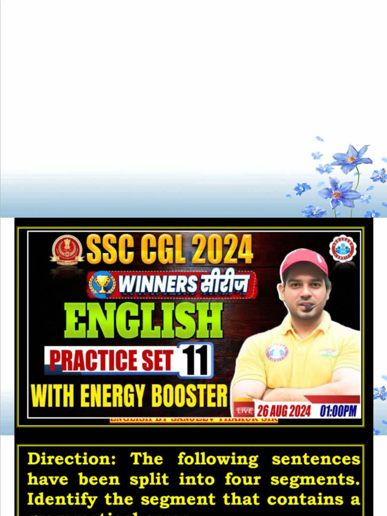 English Practice Set For SSC CGL 2024 2 | PDF
