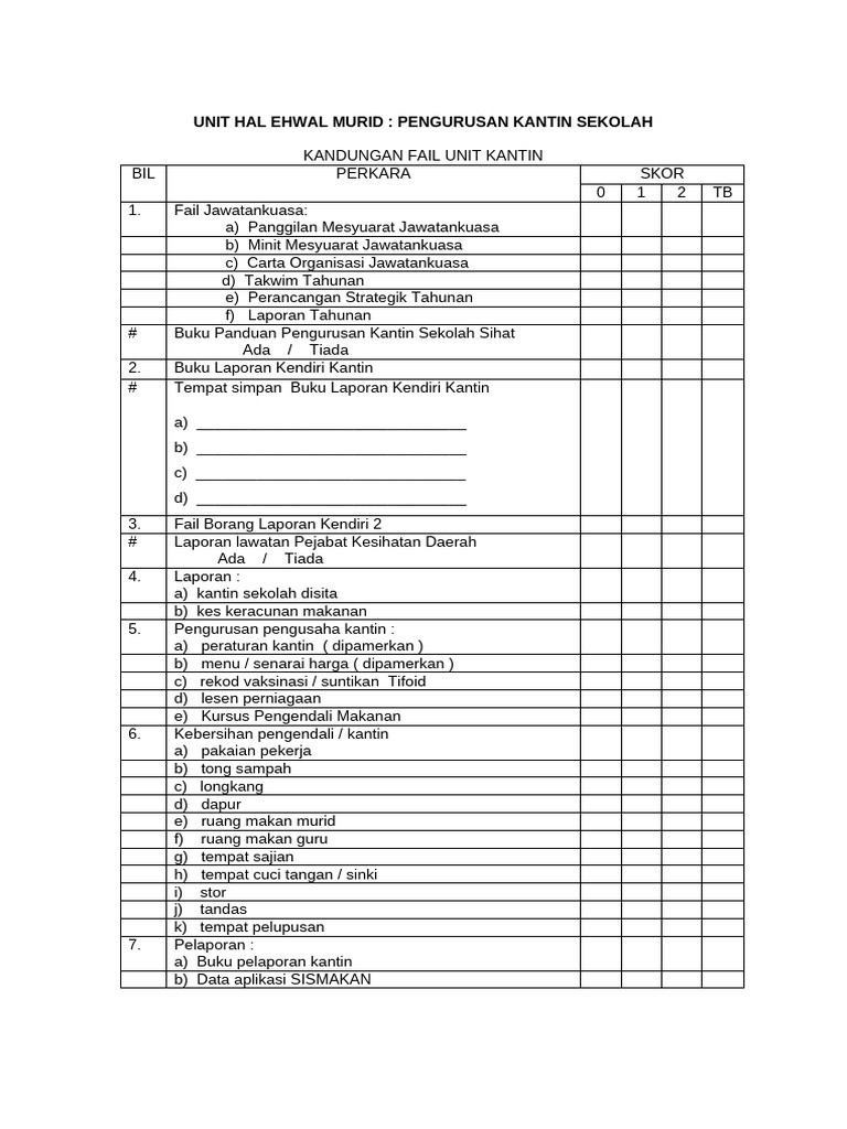 281366564-Kandungan-Fail-Unit-Kantin-2 - For Merge | PDF
