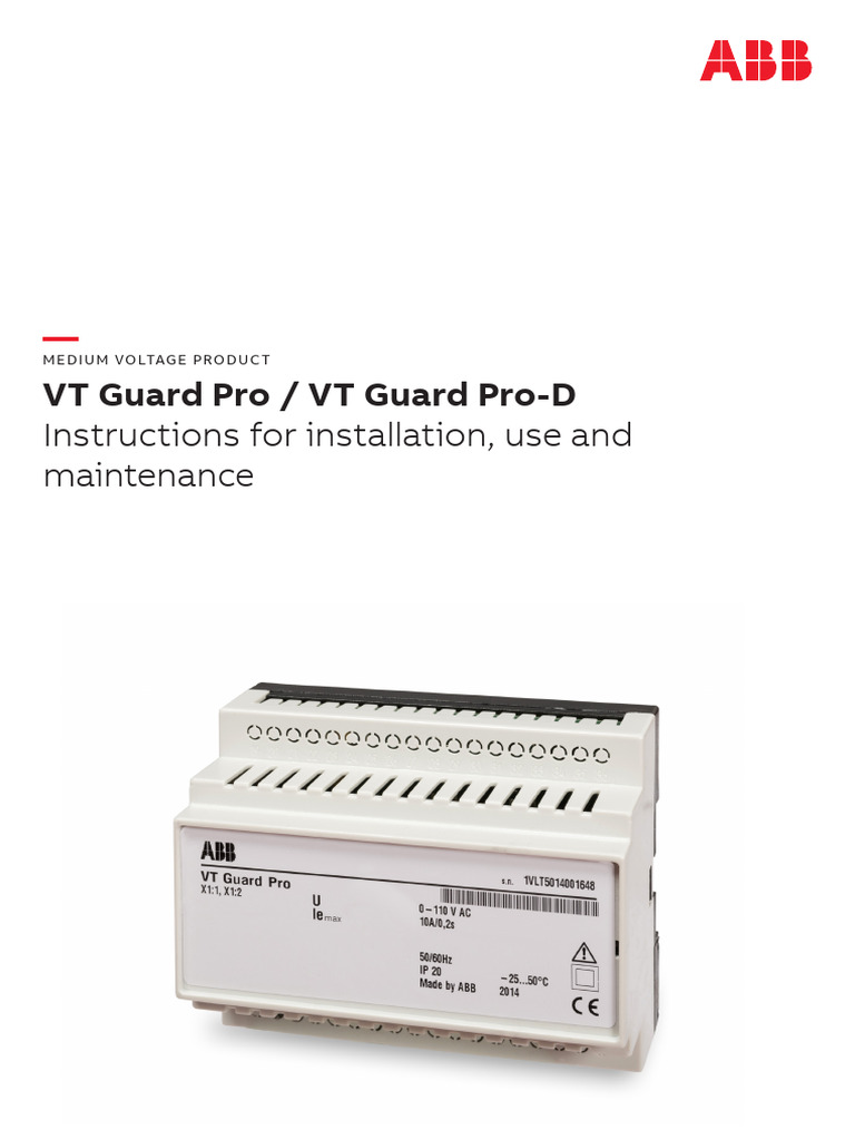 Instruction VT+Guard+Pro, VT+Guard+Pro-D 1VLM000657+Rev.2,+en | PDF