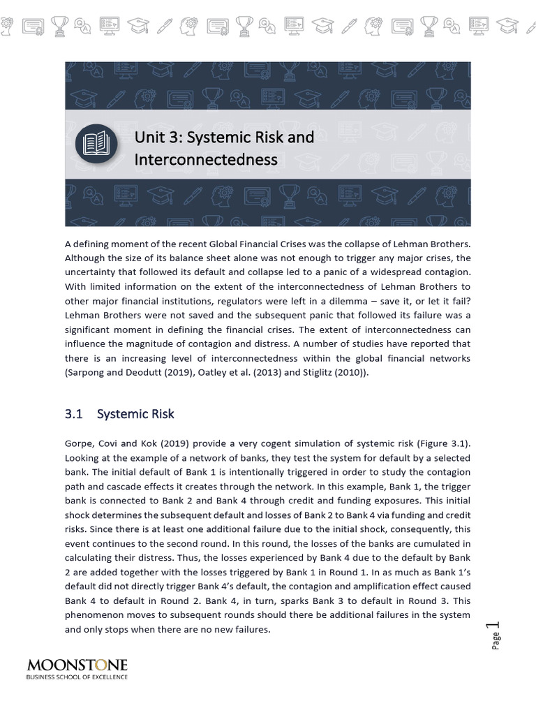 Unit 3 Systemic Risk and Interconnectedness | PDF