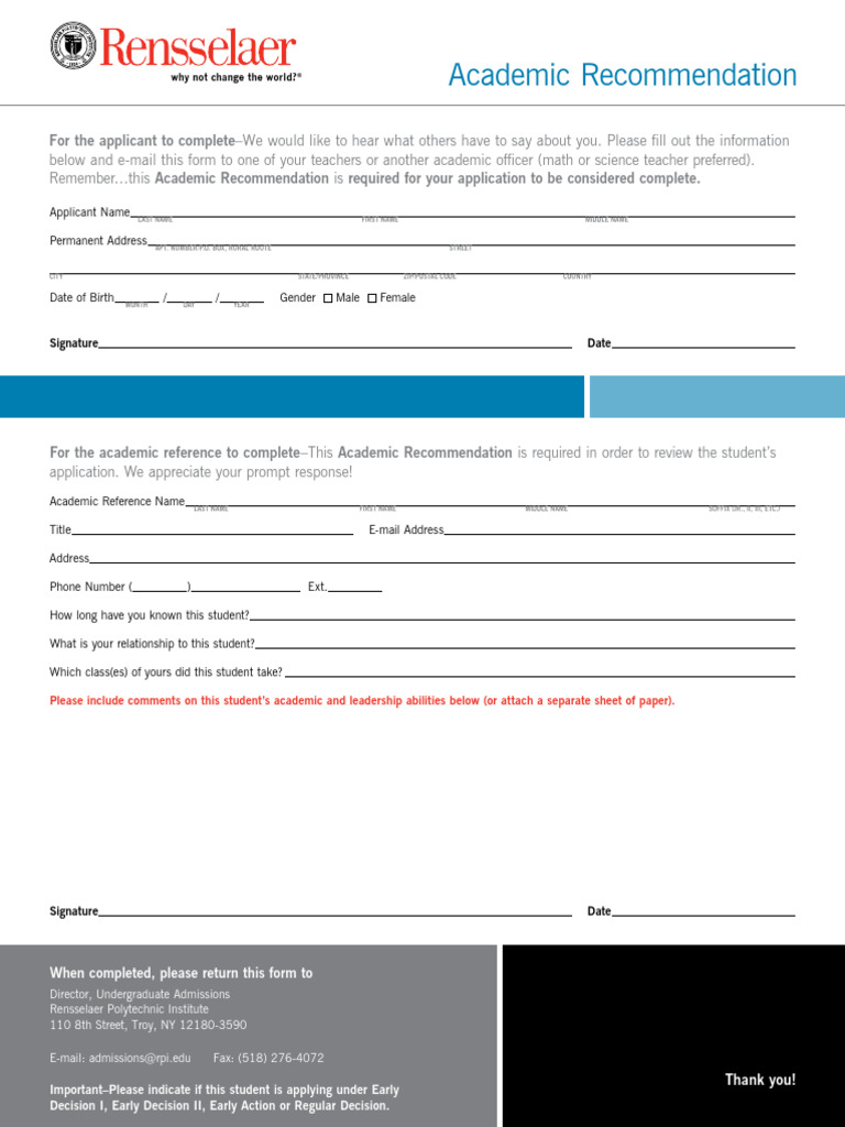 Rensselaer Polytechnic Institute LTR | PDF