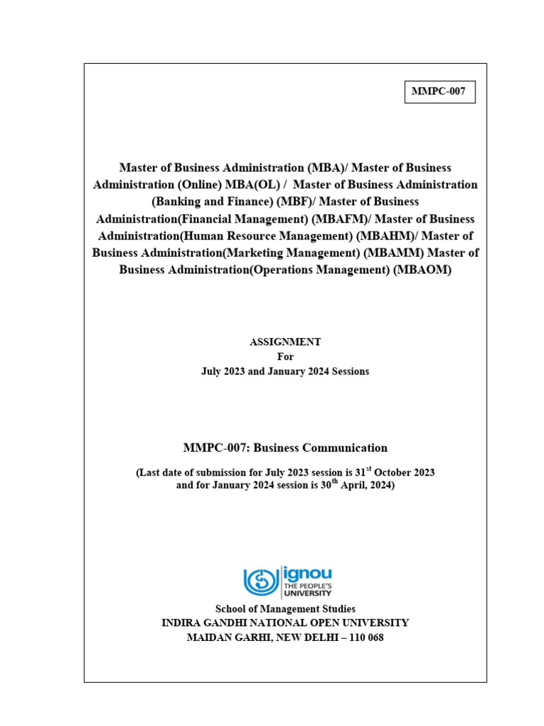 MMPC 07 Soved Assignment 24 Final | PDF