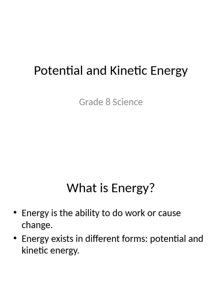 Potential and Kinetic Energy Explained | PDF