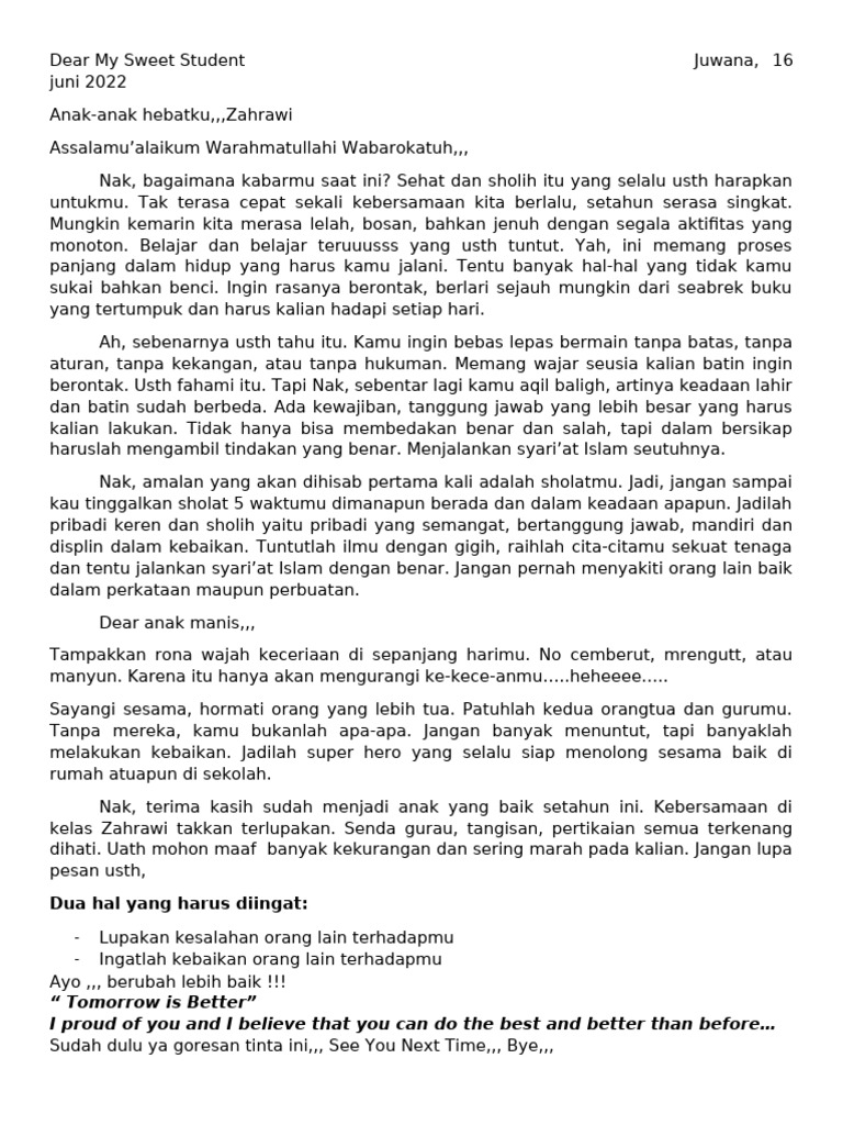 Dear My Sweet Student | PDF