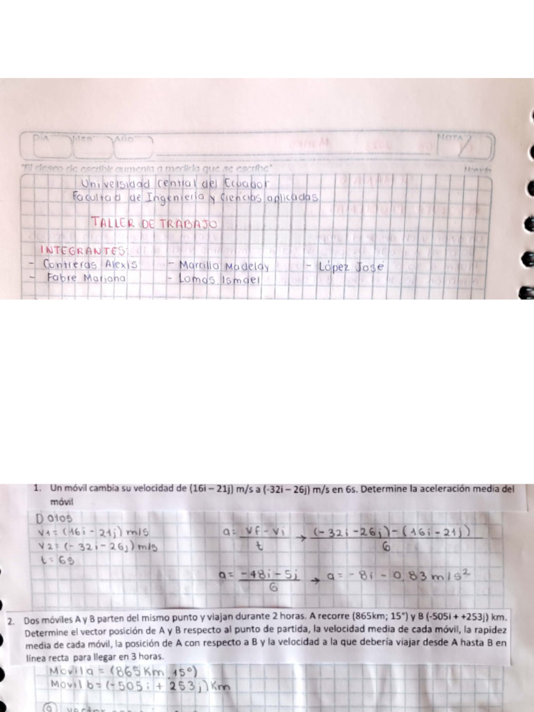 Trabajo grupal Ejercicios MRU | PDF