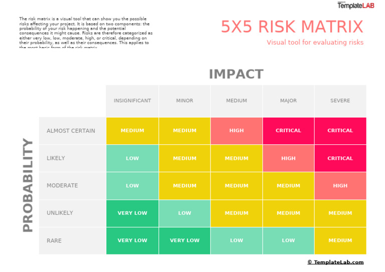 5X5 Risk Matrix: Impact | PDF