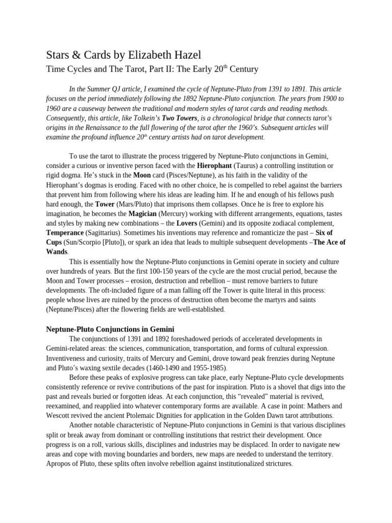 Stars and Cards Time Cycles and The Taro | PDF