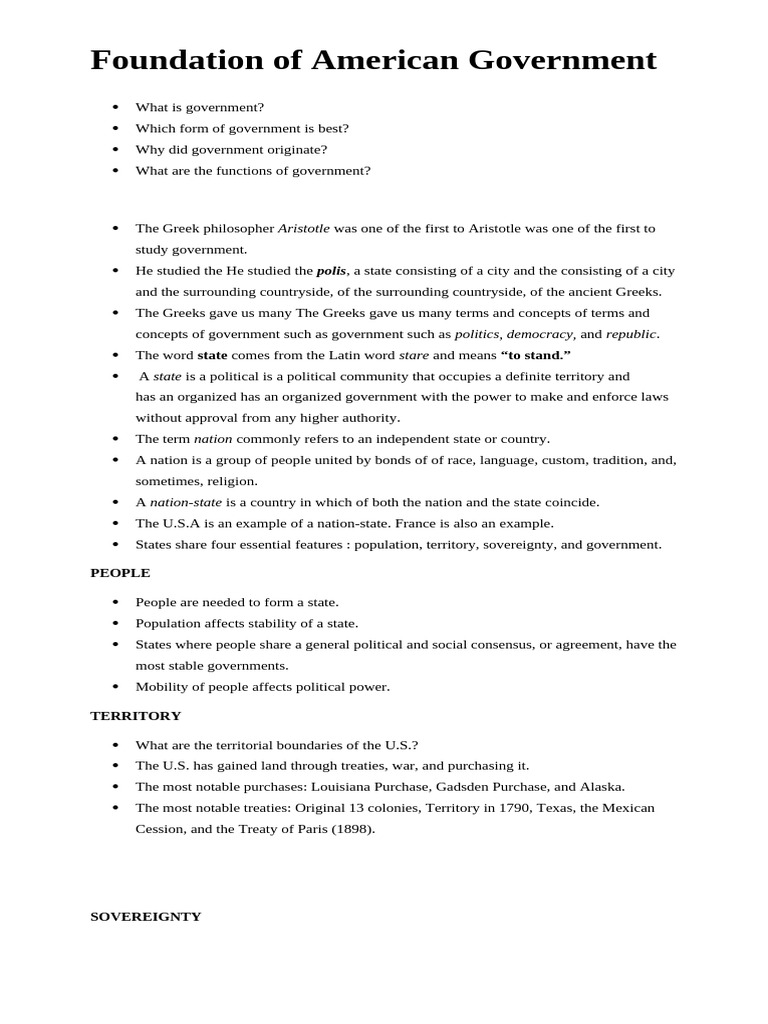 Foundation of American Government | PDF | Government | Capitalism