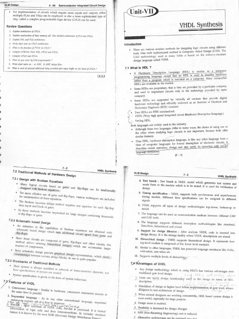 VHDL SYNTHESIS (1) Unit-5 | PDF
