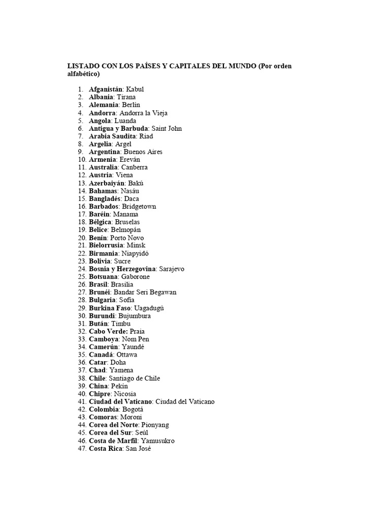 Capitales Del Mundo | PDF
