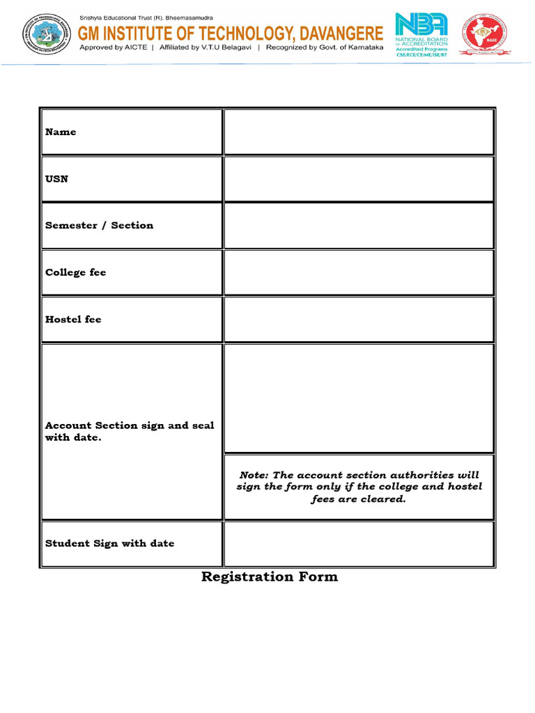 GMIT Student Registration Form | PDF
