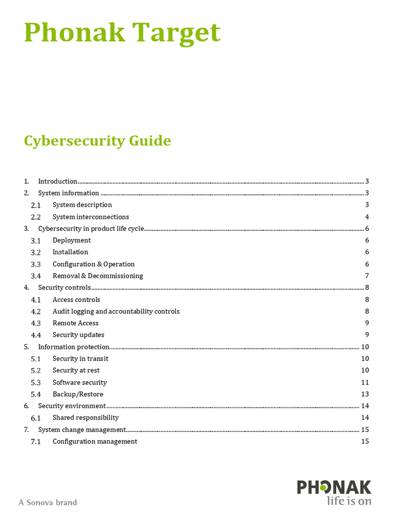 Phonak Target Cybersecurity Manual | PDF
