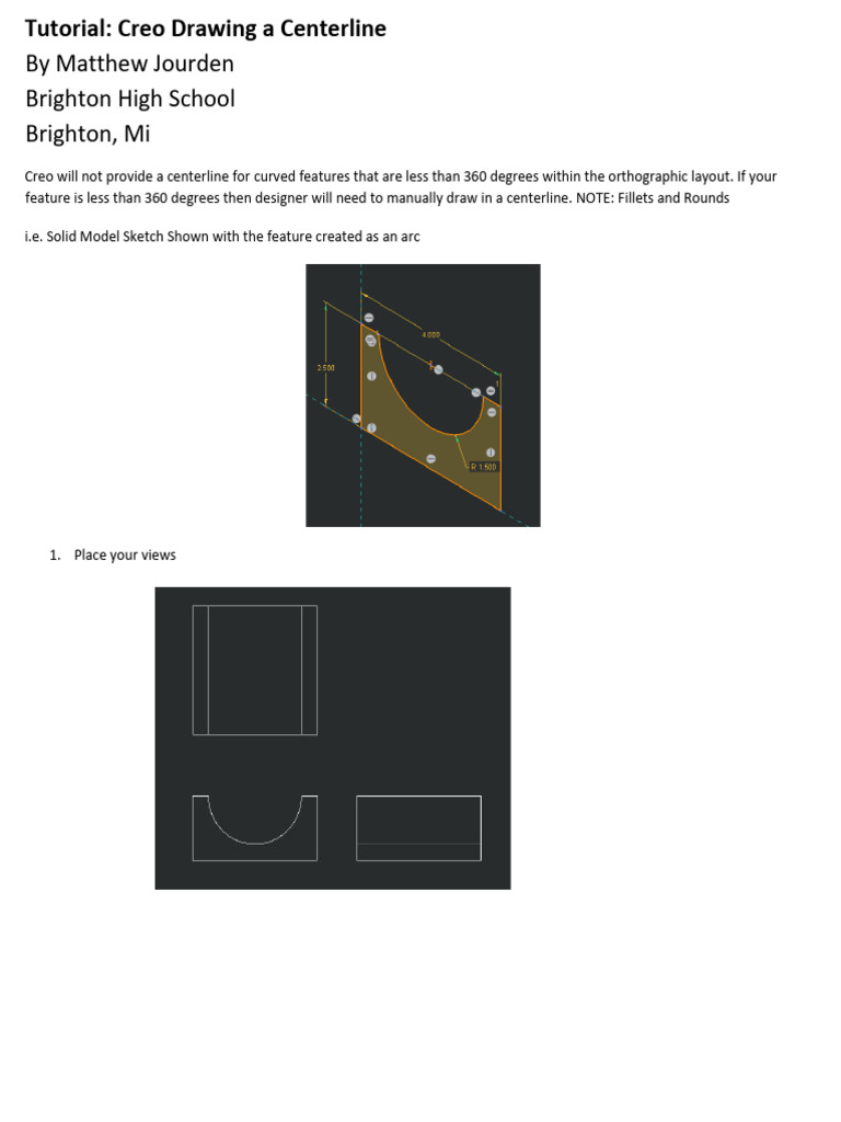 Creo Drawing A Centerline1 | PDF