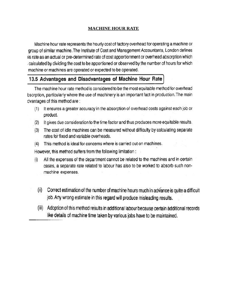 Machine Hour Rate | PDF