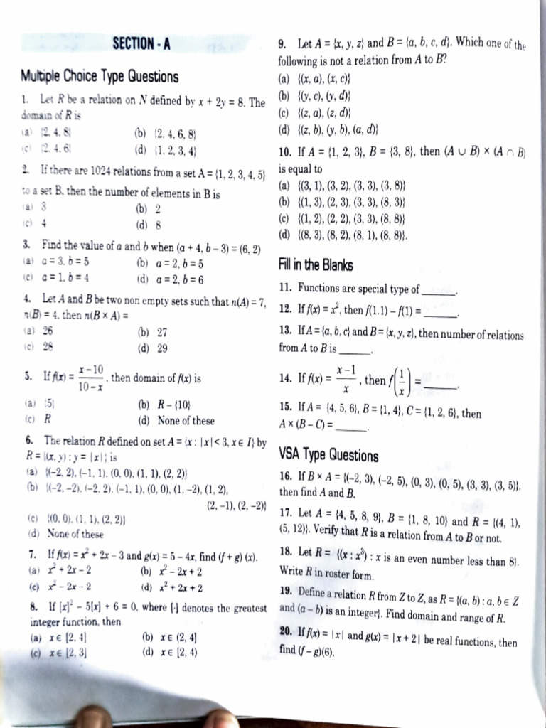 Test Relations and Function Xi | PDF