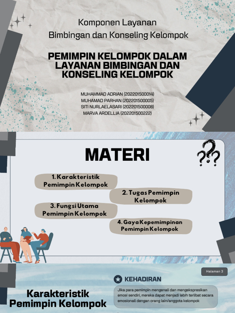 Komponen Layanan Bimbingan & Konseling Kelompok (Pertemuan 3) | PDF