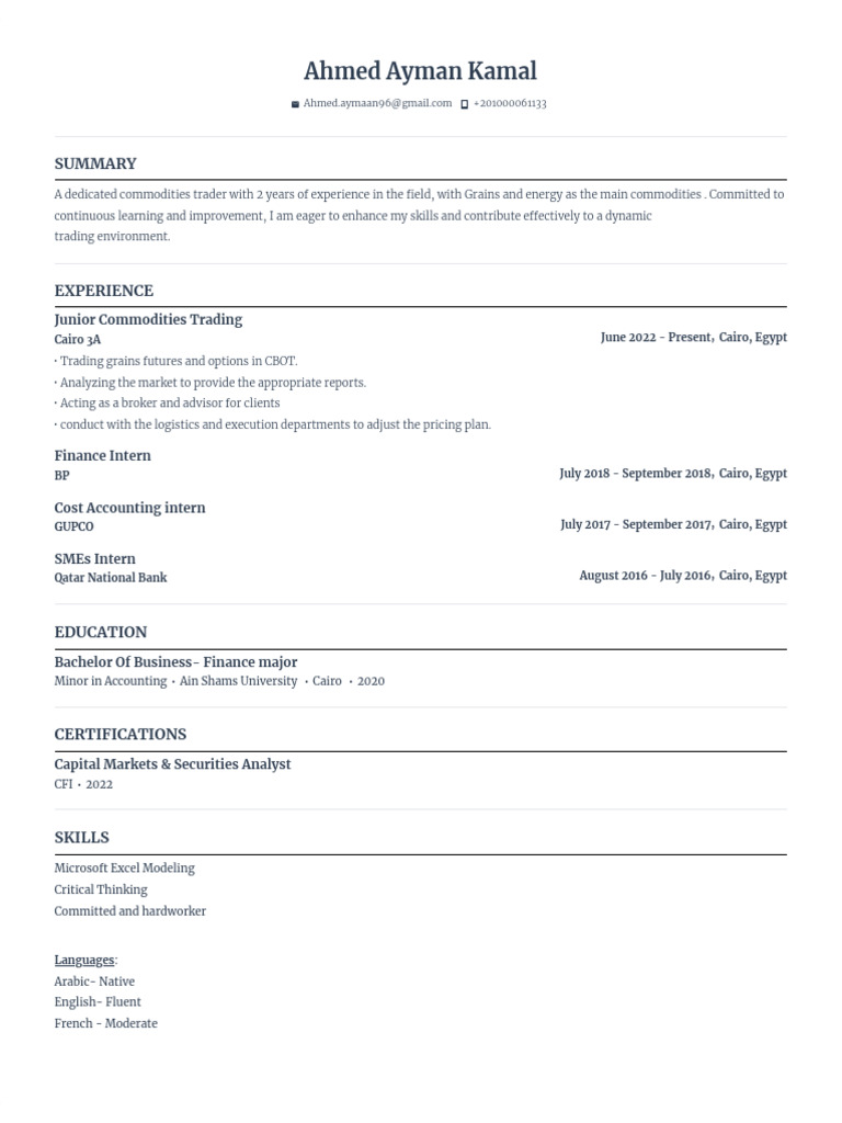 Ahmed Ayman Kamal CV | PDF