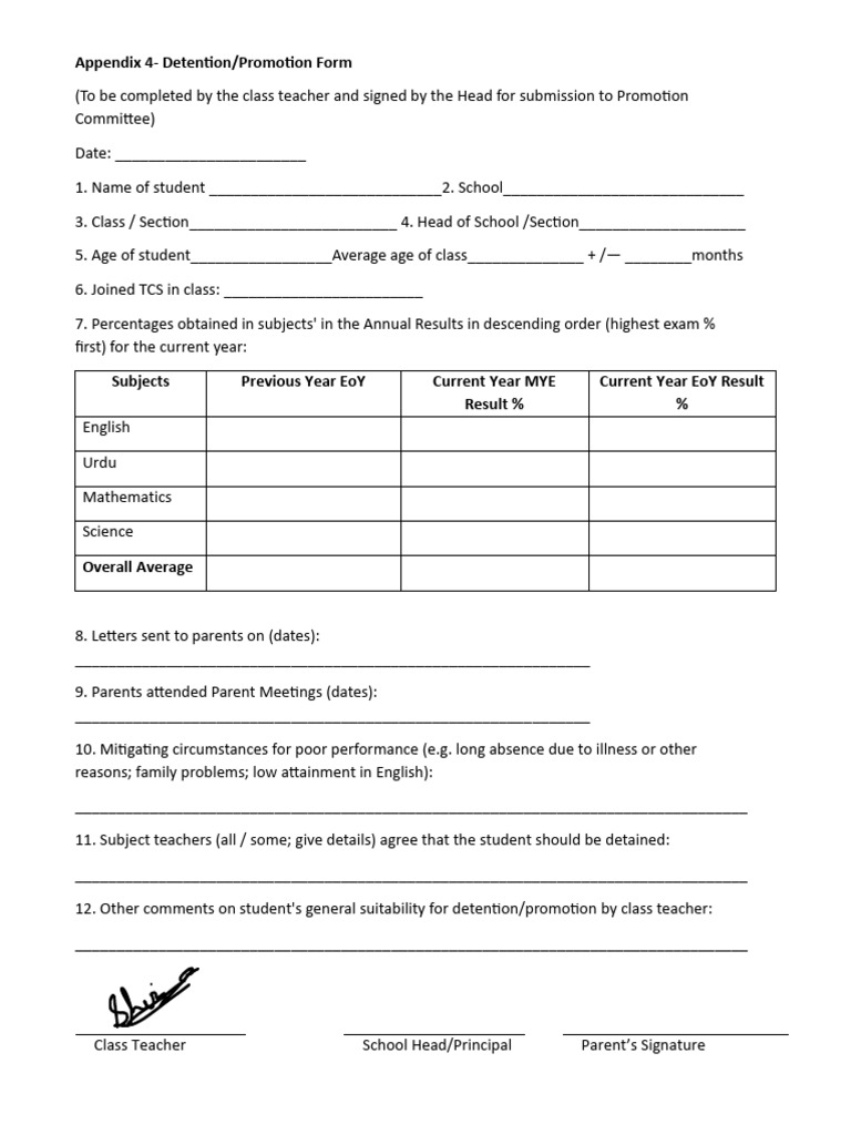 Appendix 4 - Promotion Detention Form_edited (1) | PDF