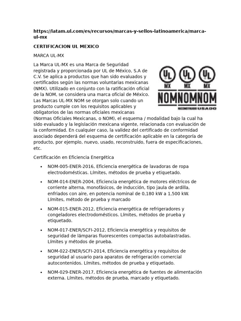 Certificacion Ul | PDF