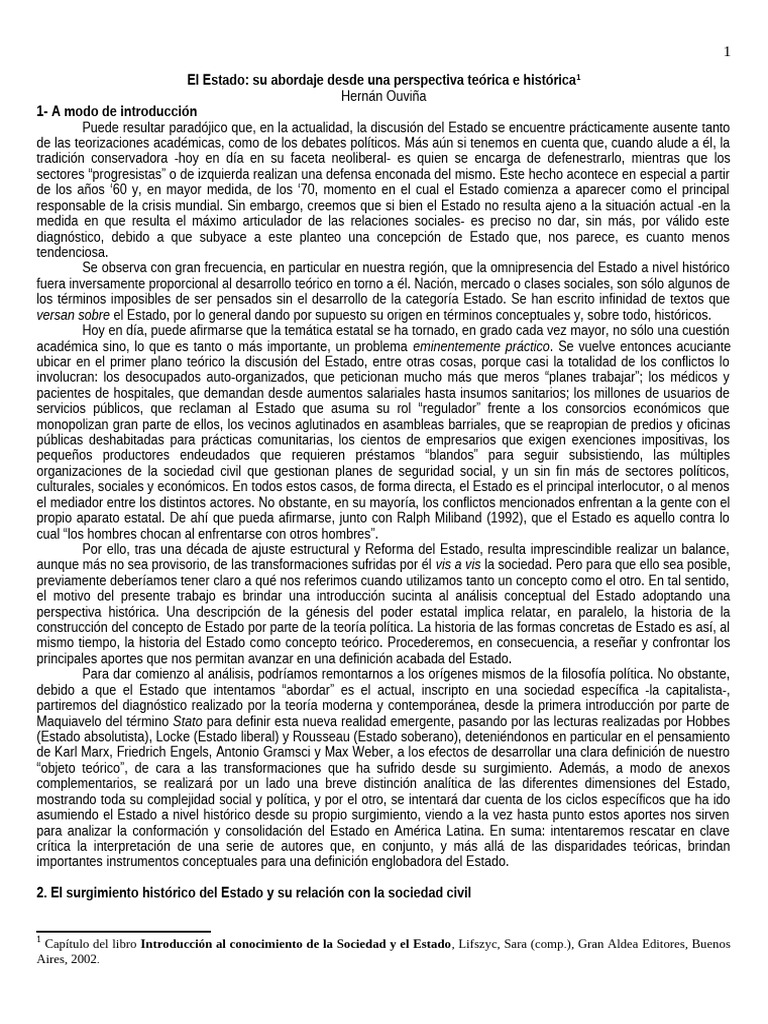 Ouvi+ A - El Estado. Su Abordaje Desde... | PDF