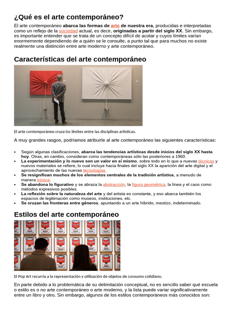 Qué Es El Arte Contemporáneo | PDF