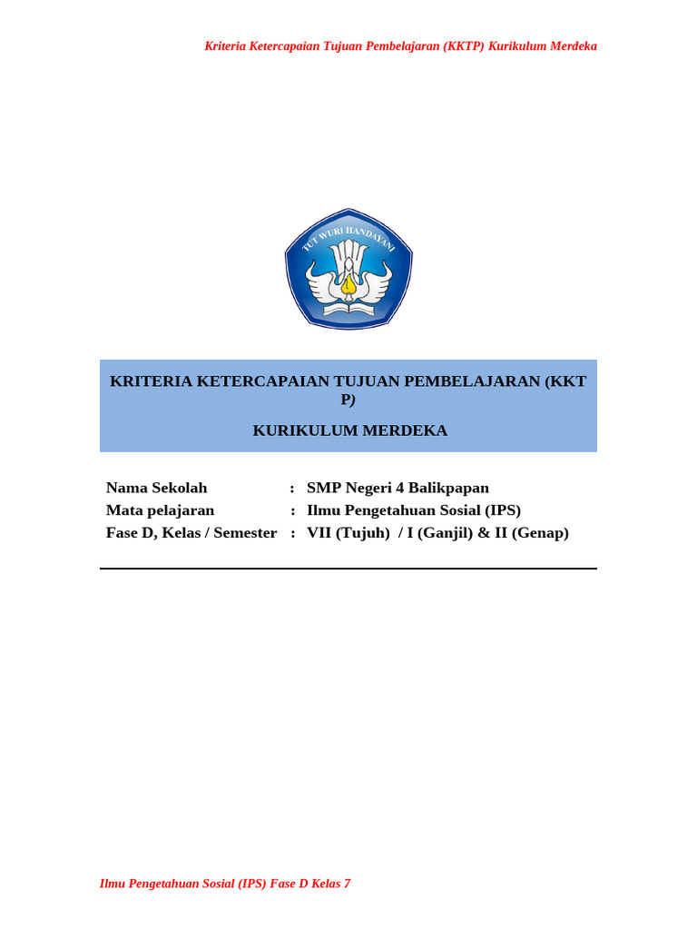KKTP Kurikulum Merdeka | PDF