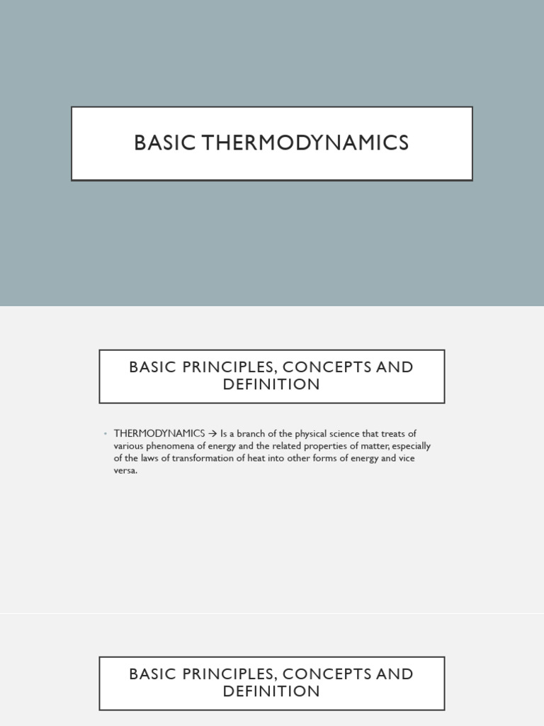 Lesson 1 - Basic Concepts of Thermodynamics | PDF