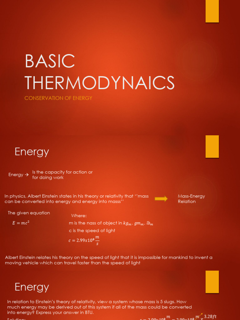 First Law of Thermodynamics - Conservation of Energy | PDF