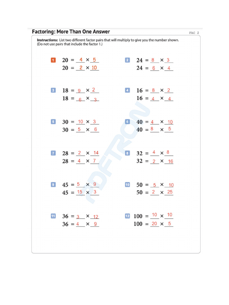 Factoring, Multiplying & Dividing Fractions | PDF