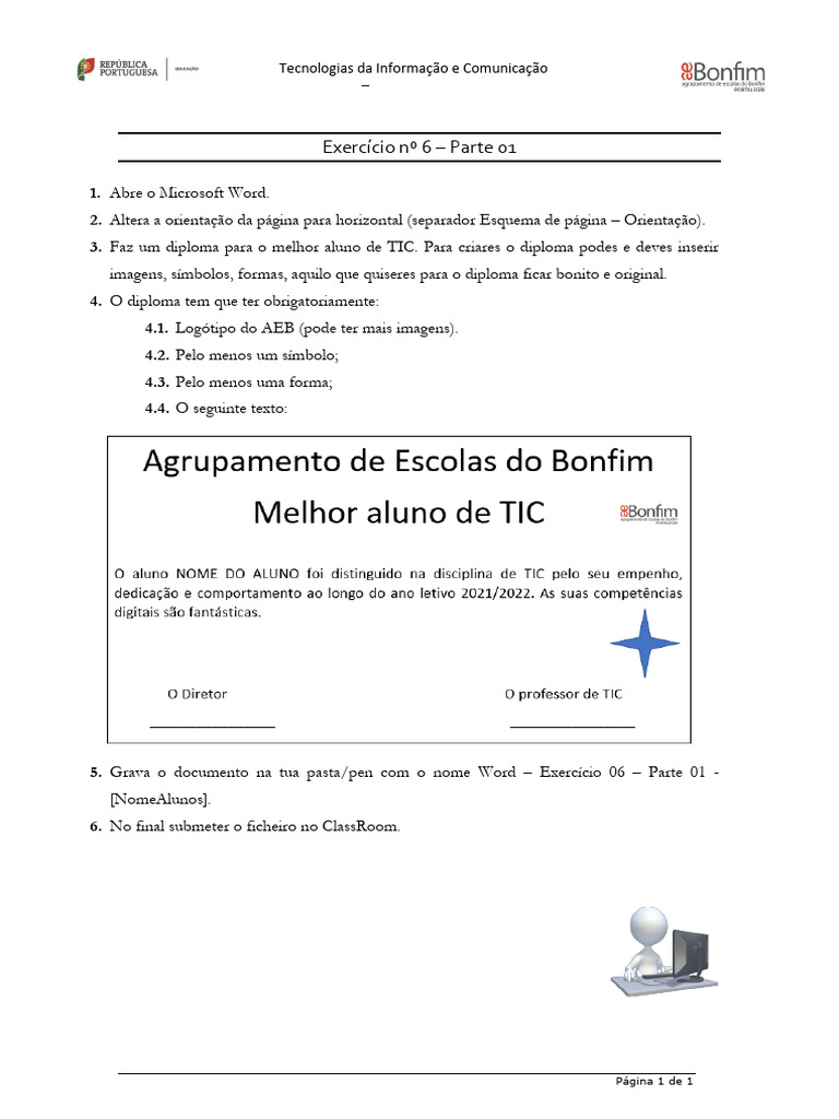 7º - Word - Exercicio 06 - Parte 01 | PDF 7º - Word - Exercicio 06 - Parte 01 | PDF