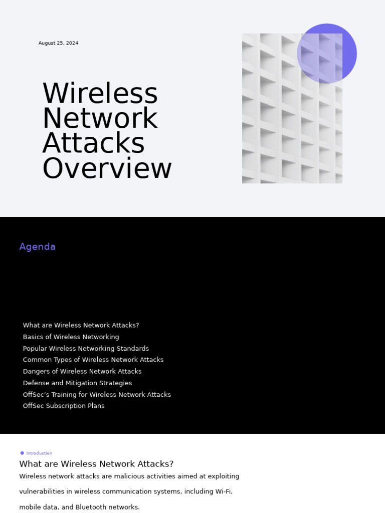 Wireless Network Attacks Overview | PDF