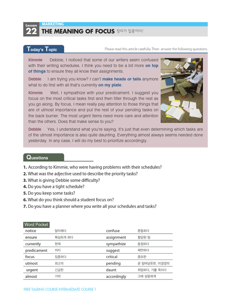 The Meaning of Focus: Oday's Opic | PDF