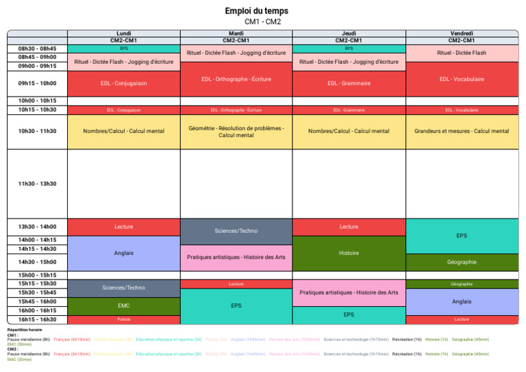 Emploi Du Temps ? | PDF