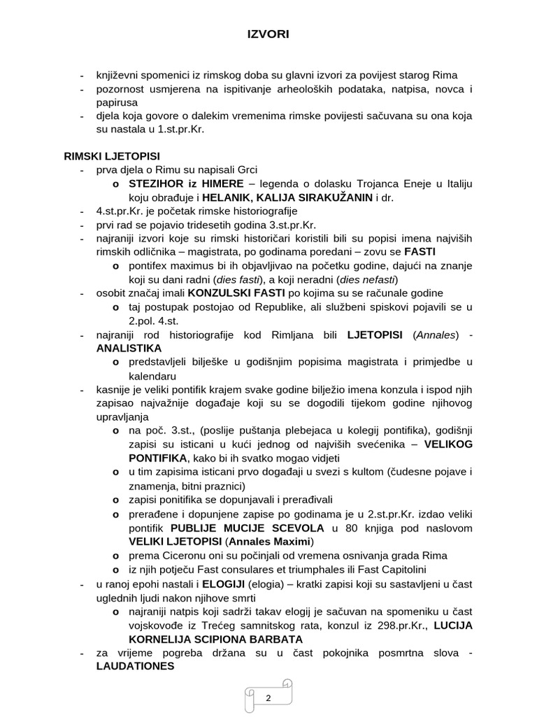 Povijest Rima - Skripta Vol. 3 | PDF