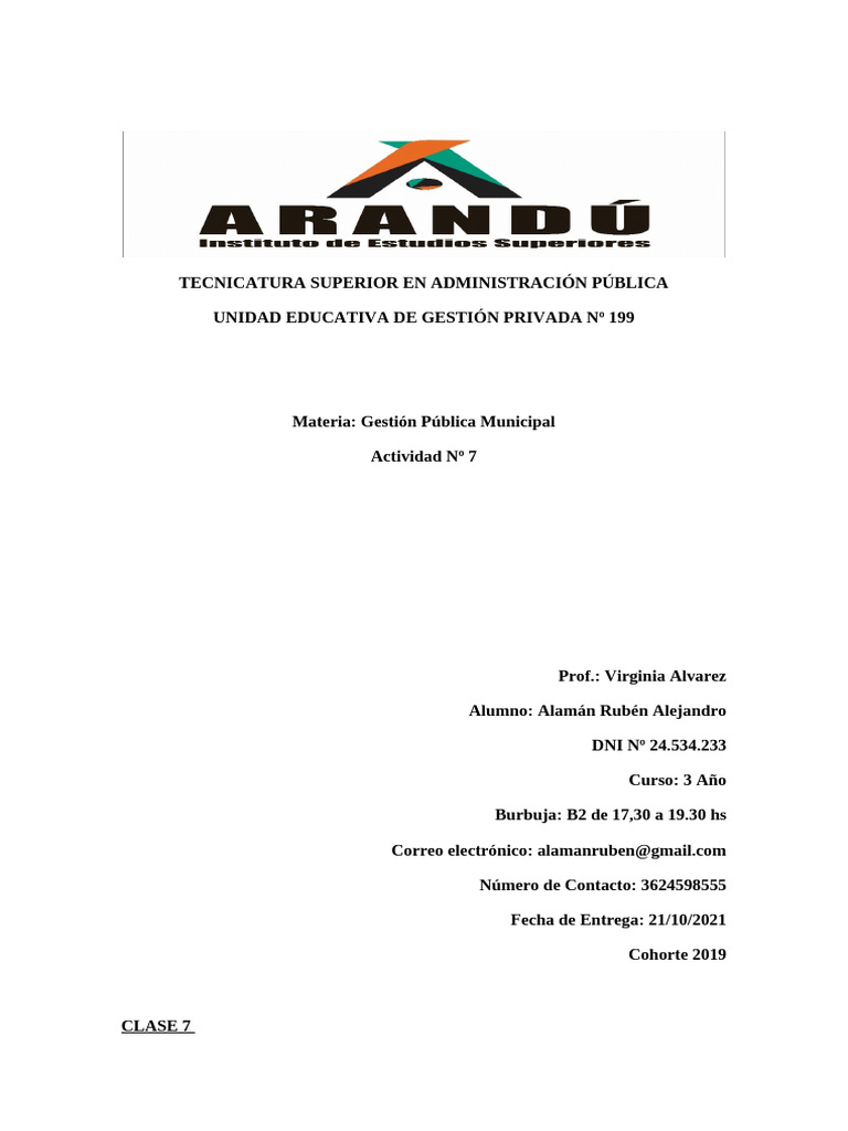 Actividad #7 - Virginia Alvarez | PDF | Administración Pública ...