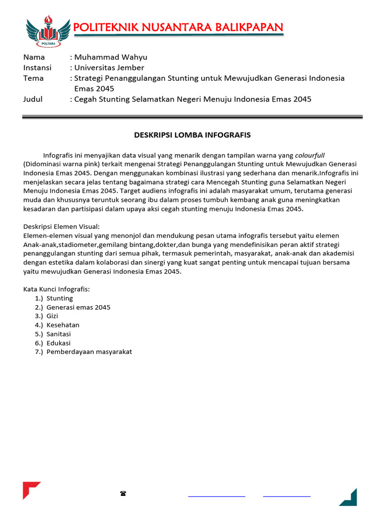 Deskripsi Lomba Infografis Poltara (1) . | PDF