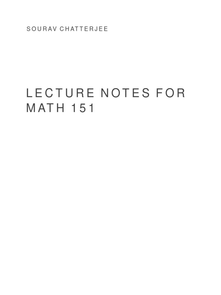 Math 151 Notes | PDF