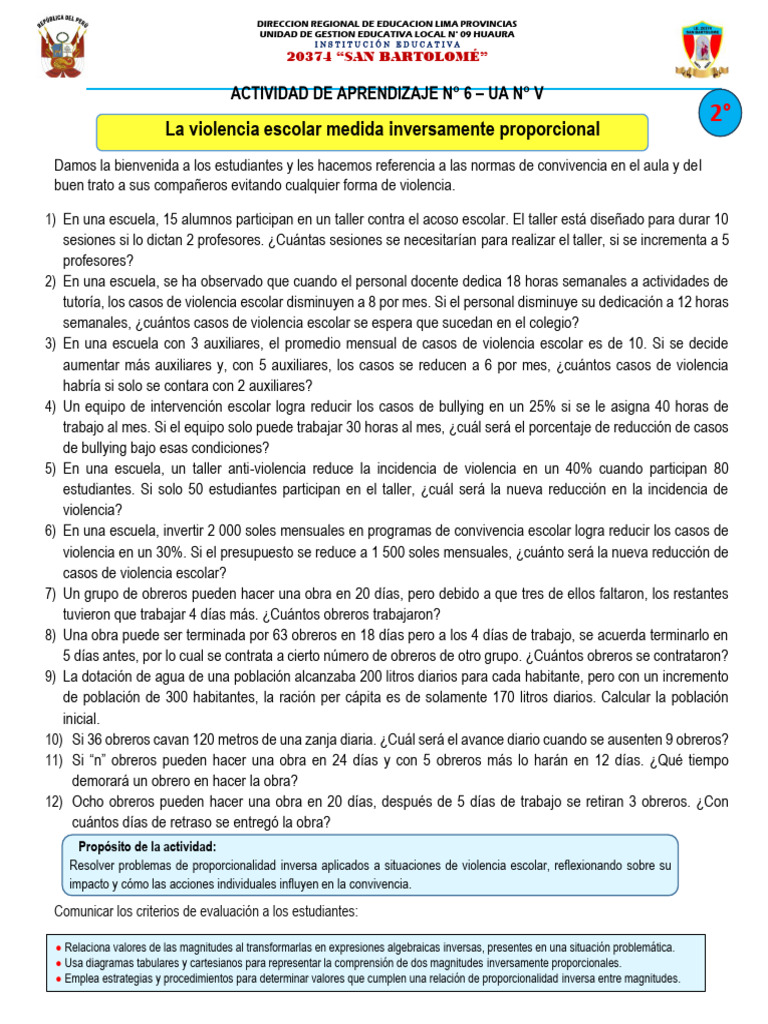 Ficha Aplicación 6 - UA5-2do | PDF