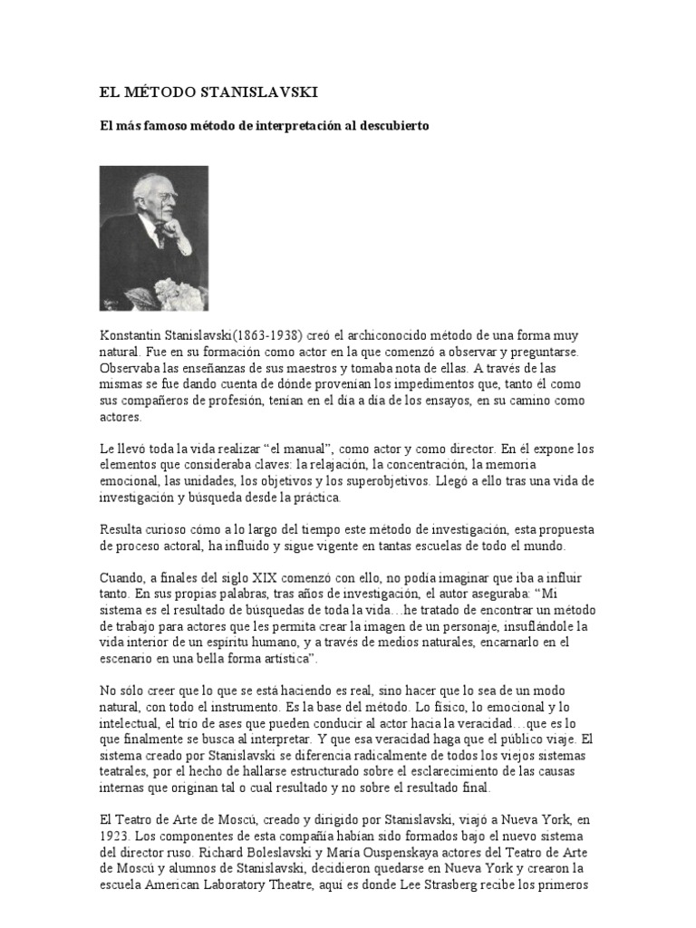 El Método Stanislavski | Descargar gratis PDF | Ciencia cognitiva | Science