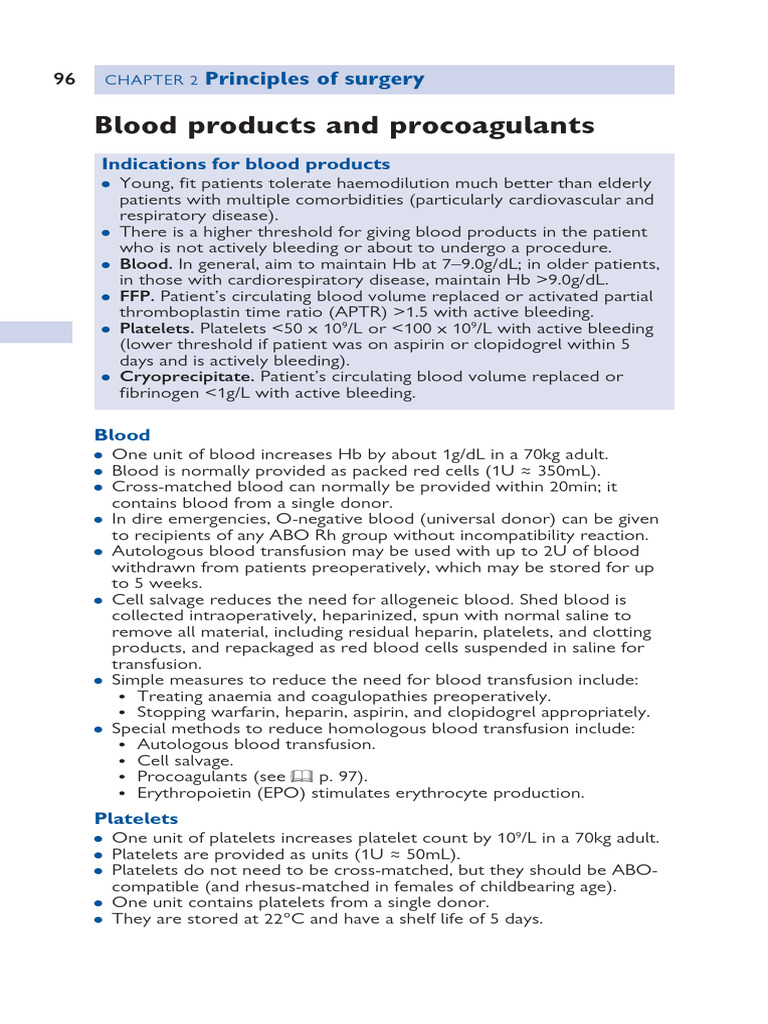 OS3 Blood Products and Procoagulant | PDF