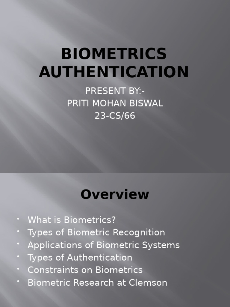 Biometrics Authentication | PDF
