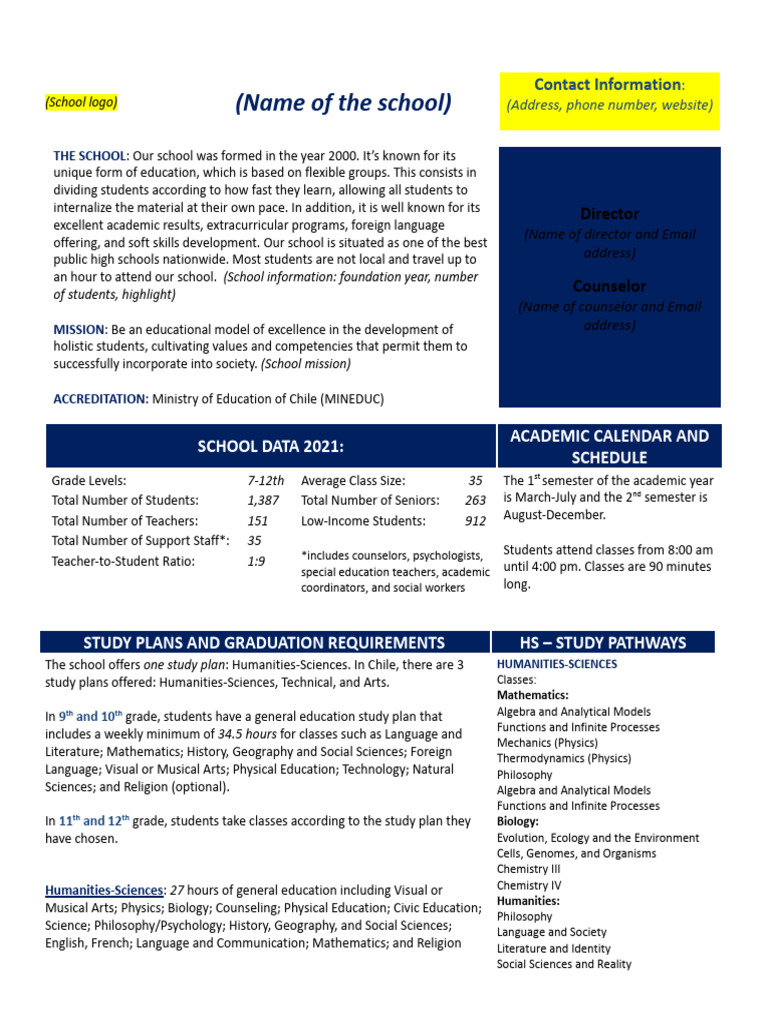 Template English School Profile | PDF