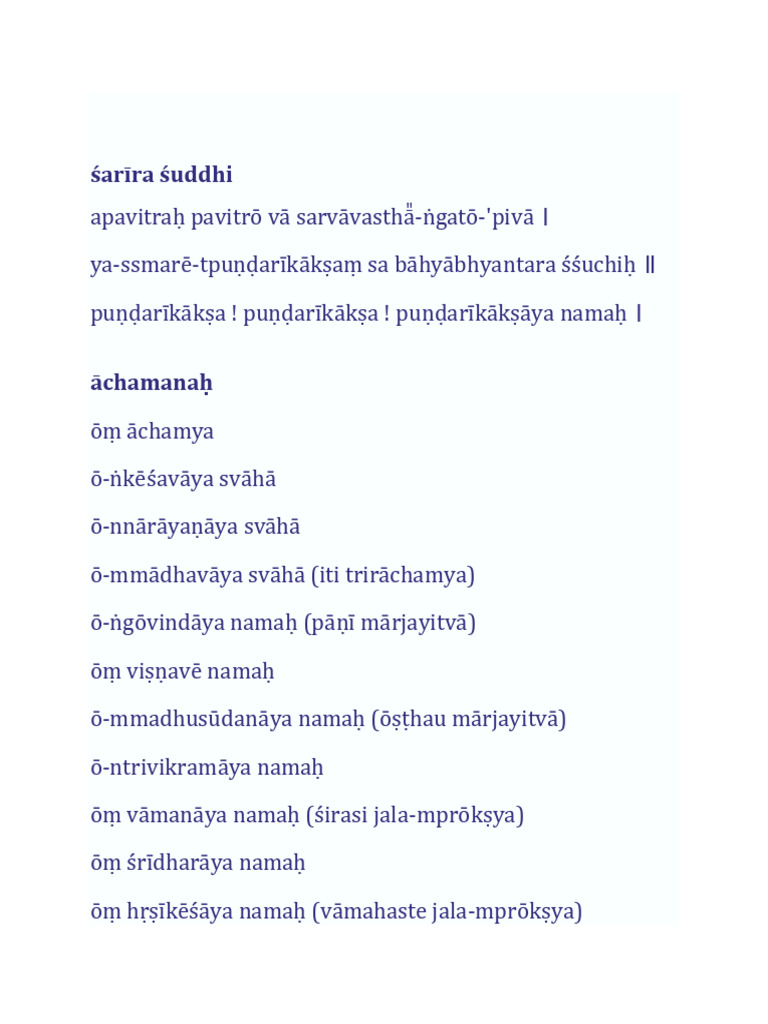 Nitya Sandhya Vandanam-English | PDF