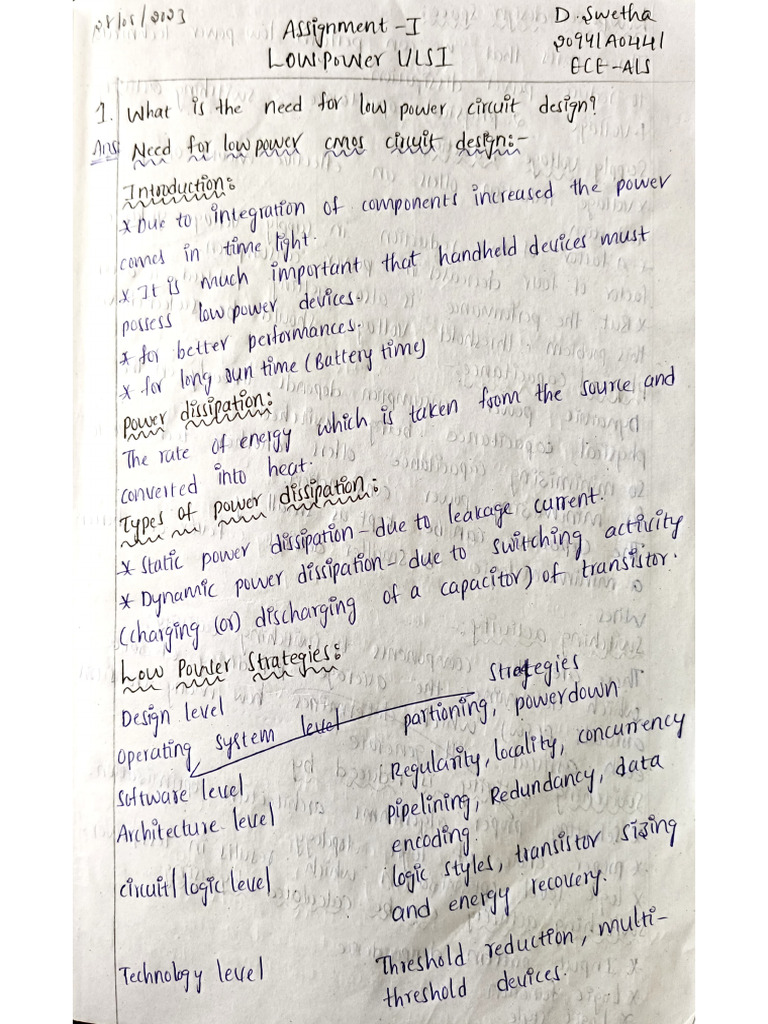 LPVLSI ASSIGNMENT 1 | PDF