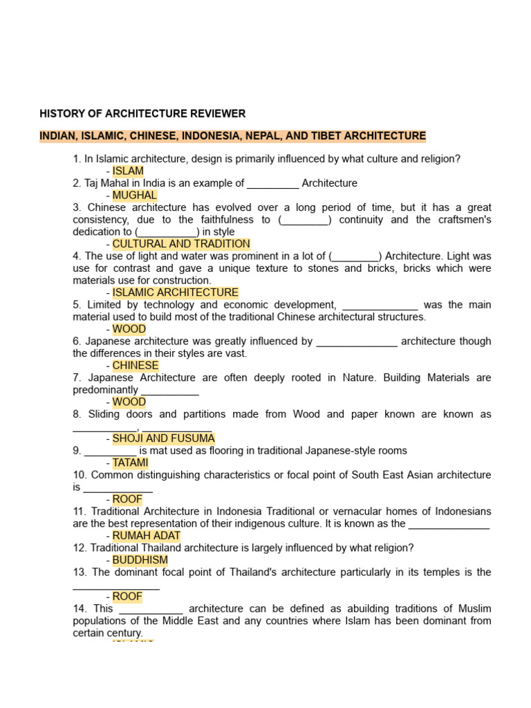 History of Architecture Reviewer | PDF